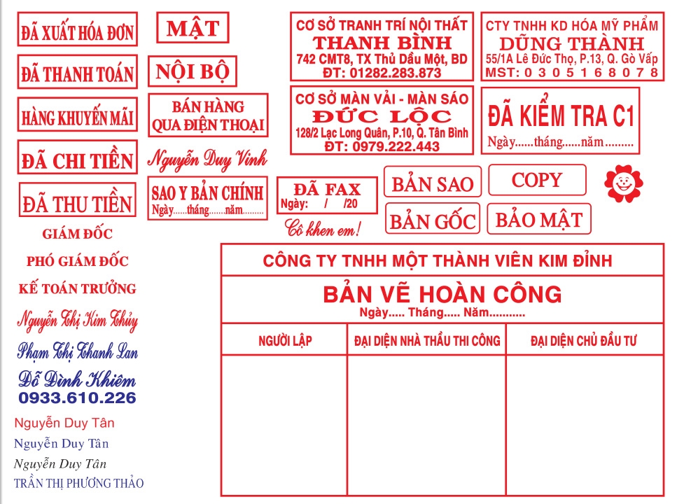 Mẫu con dấu đẹp